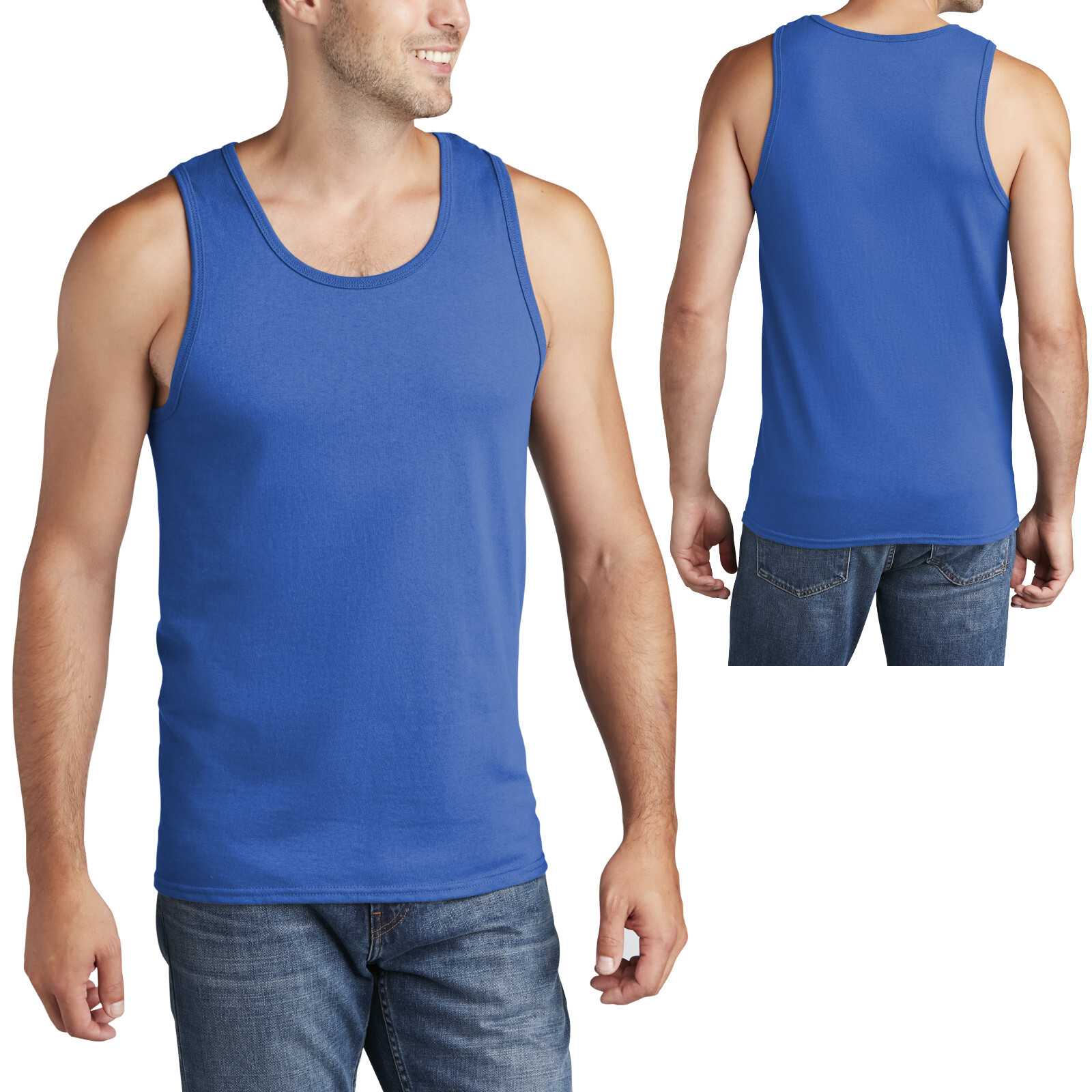 Mens Solid Tank Top 100% Preshrunk Cotton Includes NEONS S M L XL, 2XL ...