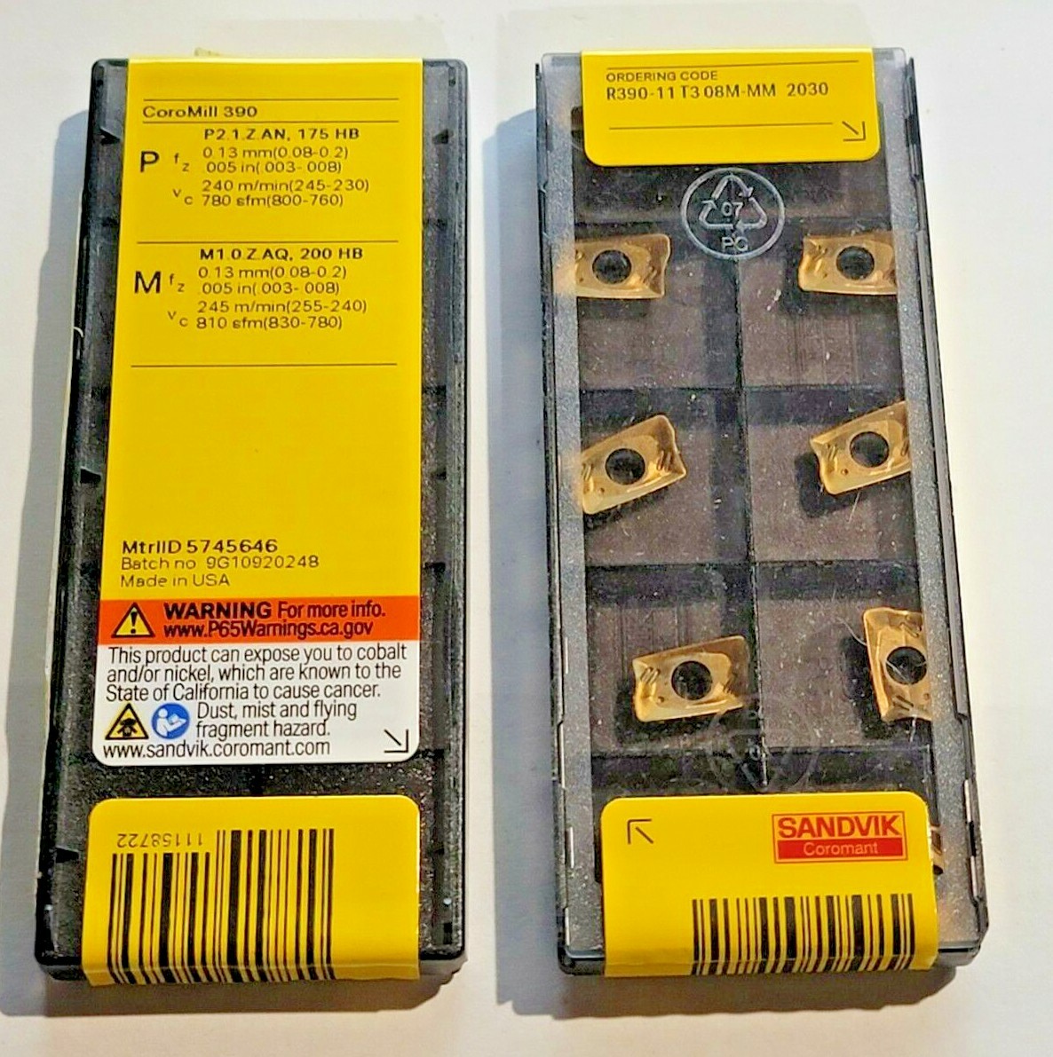 R390 11 T3 08M MM 2030 SANDVIK*** 10 INSERTS ** FACTORY PACK *** | eBay