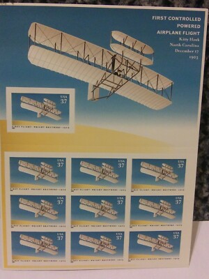 MINT SHEET 37 CENT KITTY HAWK FIRST FLIGHT STAMPS CV 14.95 | eBay