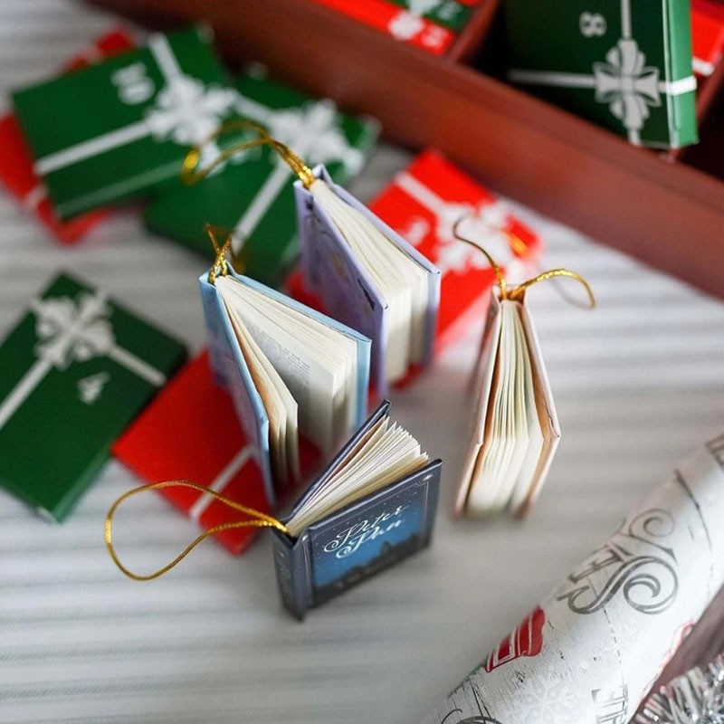 Mini Book Ornament Advent Calendar 2025 Christmas Advent Calendar With ...
