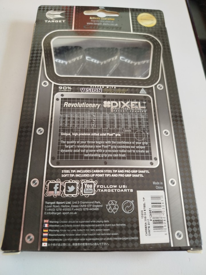 Target Carrera C4 Pixel 20g Steeldart Neuwertig Dartpfeile Dart | eBay UK