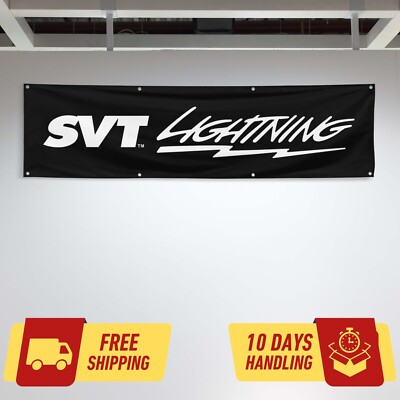 For Ford SVT Lightning Fans 2x8 ft Flag Birthday Gift Banner | eBay