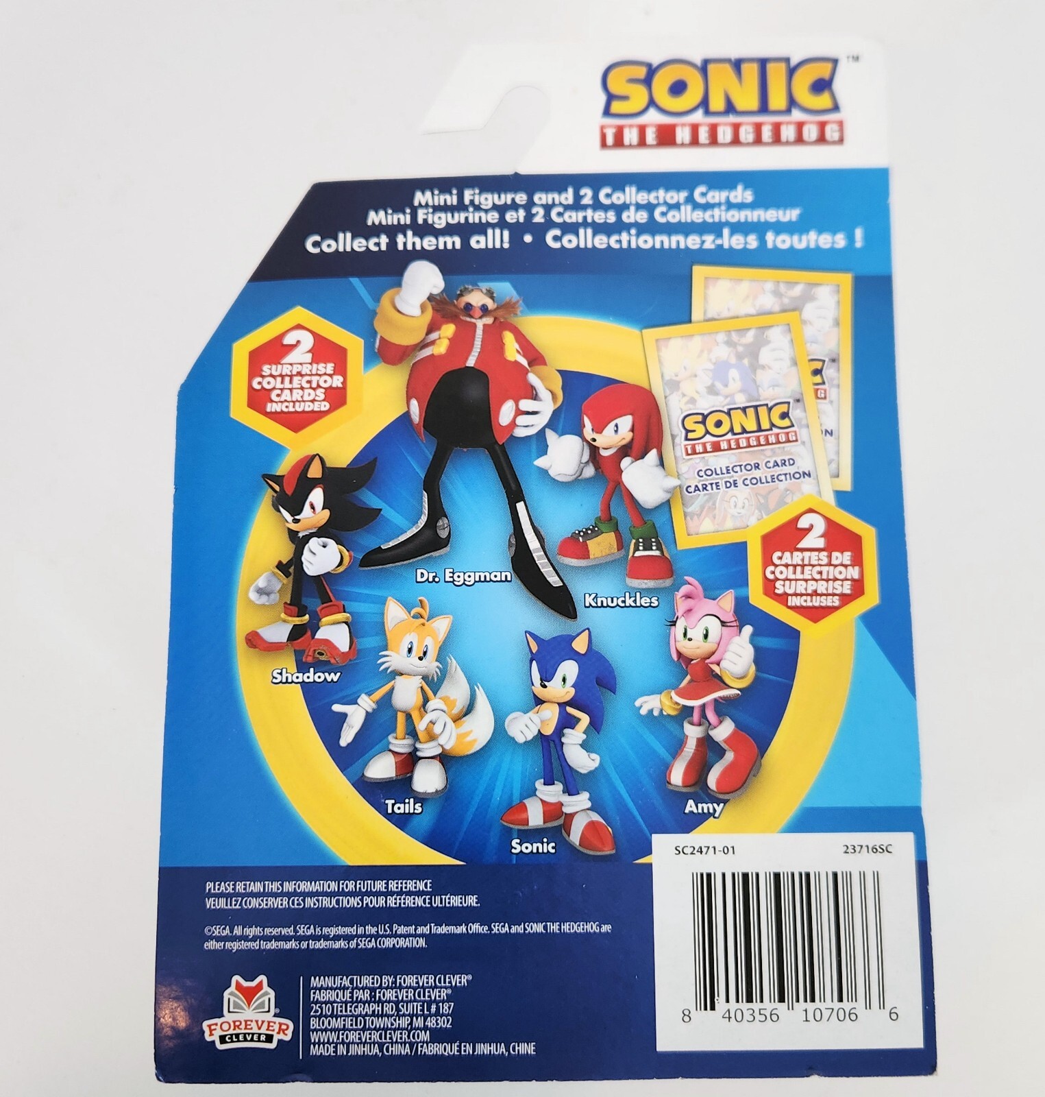 Sonic The Hedgehog 6 Mini Figure Complete Set w Collector Cards Sega ...