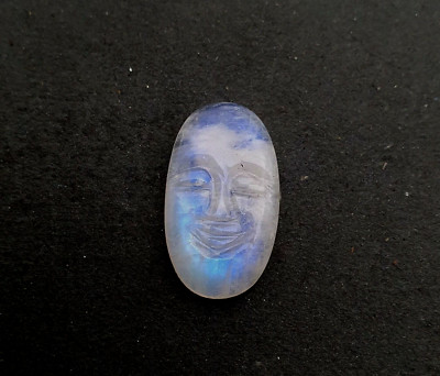 Natural Rainbow Moonstone Hand Carved Face Loose Gemstone 16x28 MM 24 ...