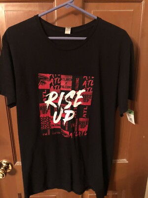 Atlanta Falcons Rise Up Mens T-Shirt Large Black with Red and White ...