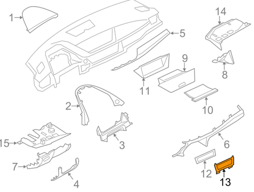 BMW X1 E84 Instrument Panel Center Function Carrier Trim 51452991261 | eBay