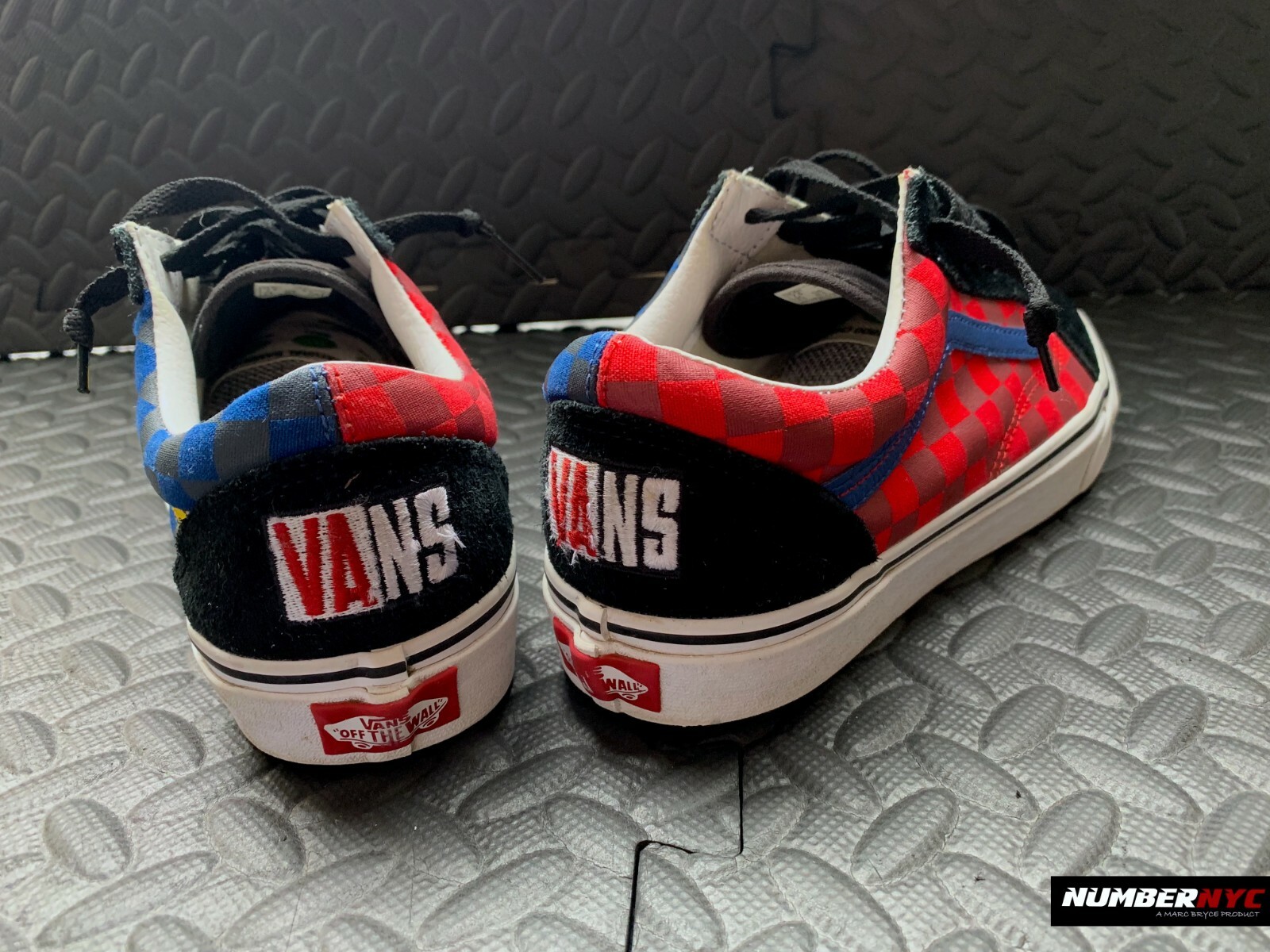 Vans Old Skool Black Blue Yellow Red Canvas Suede Shoes 500714 Men 7.5 ...