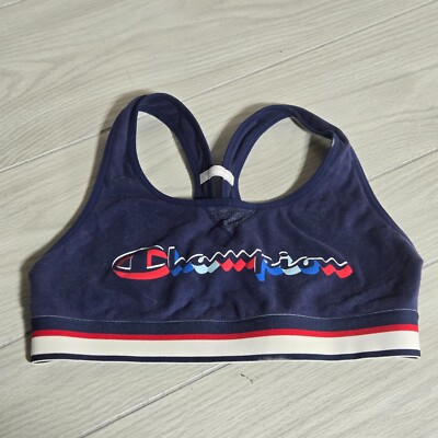 Champion Womens Sports Bra Infinity Stripe Mid-Impact Racer Back Small ...