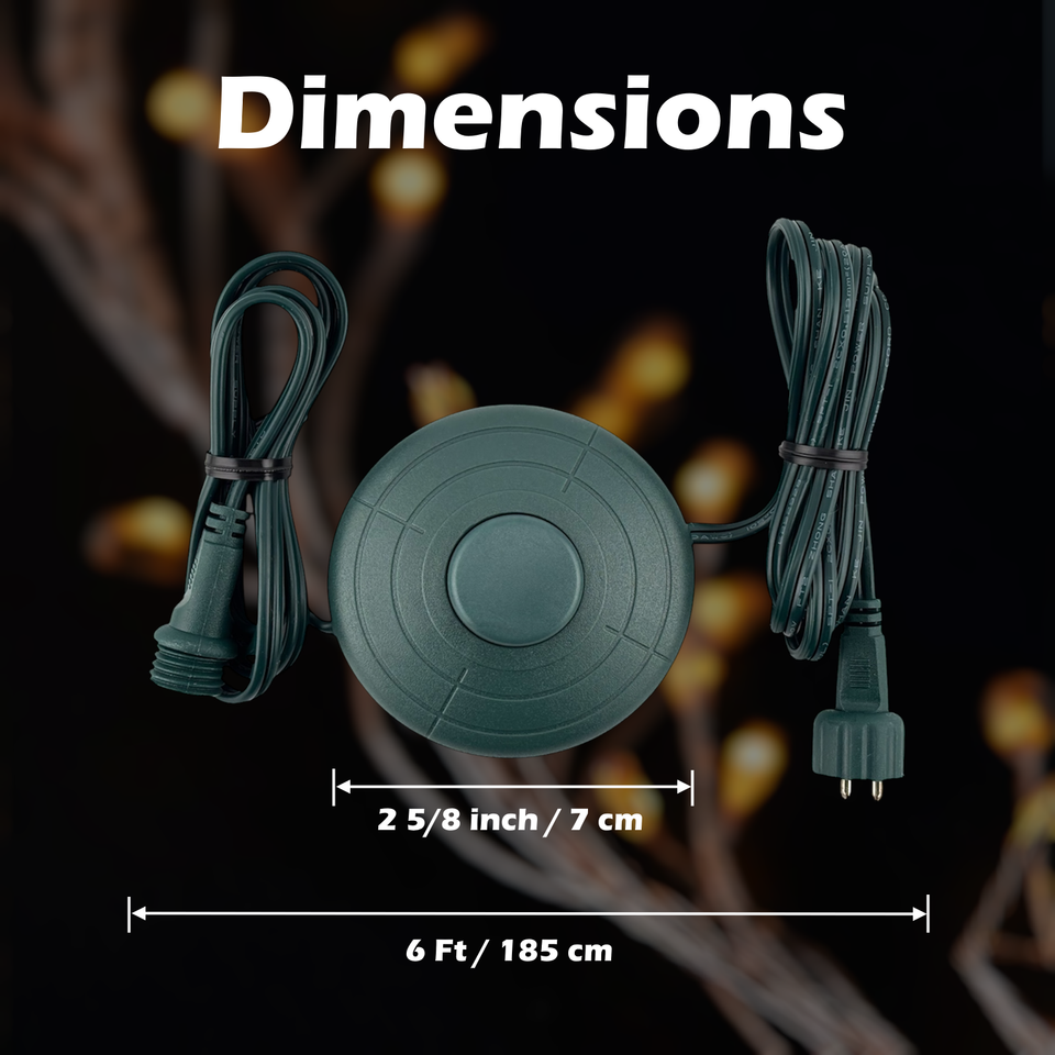 New Christmas Tree LED Power Cord Foot Switch Control Raintight 1/2inch ...