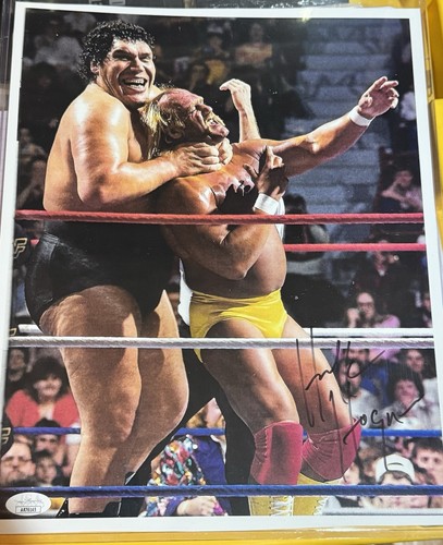 Hulk Hogan vs Andre The Giant Signed 11x14 Photo Wrestlemania 3 JSA ...