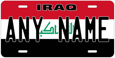 Iraq Flag Any Name Personalized Novelty Car License Plate | eBay