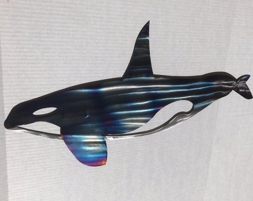Orca Whale L Metal Wall Art Skilwerx 30 X 13 Nautical | eBay