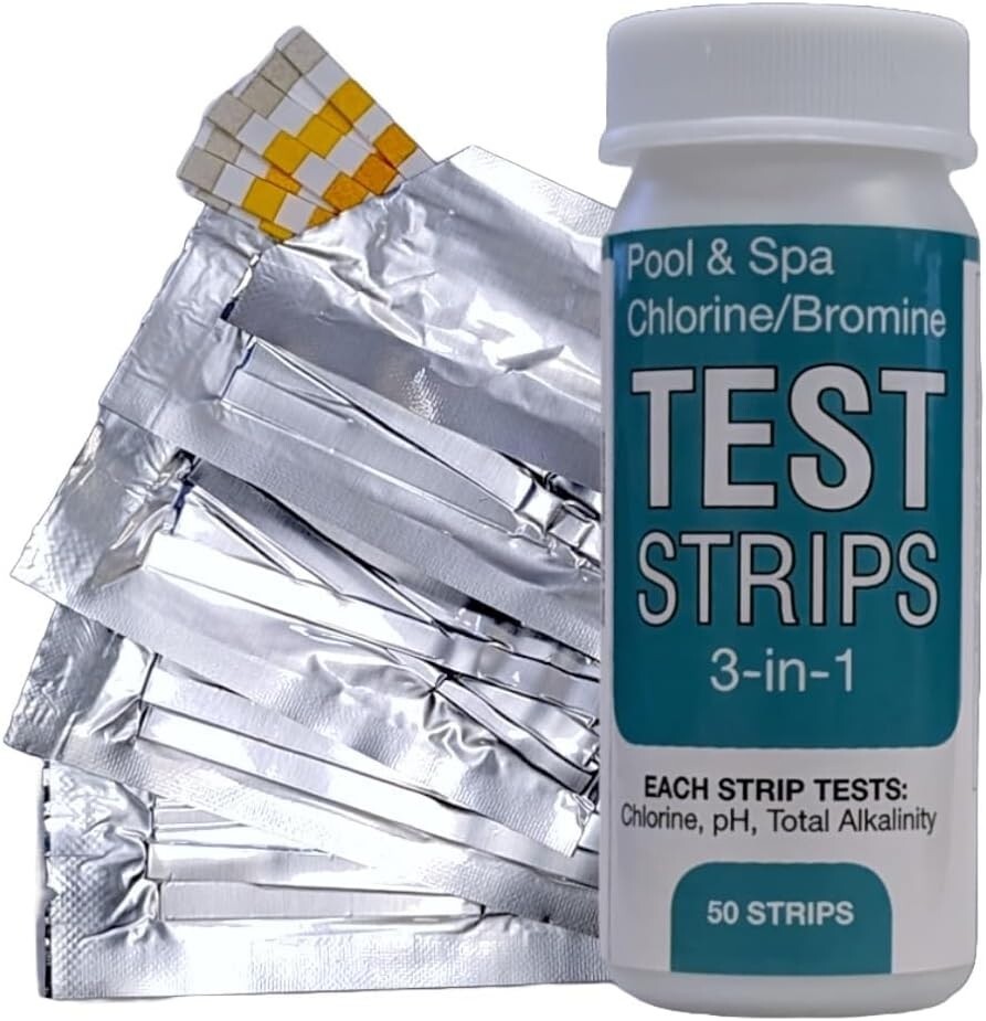 Pool and Spa Test Strips 50 Counts: 3-Way Hot Tub Test Kit - Easy and ...