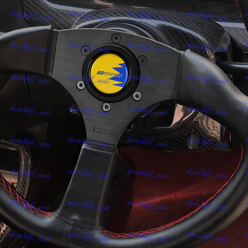 New Horn Button JDM Spoon Sports Racing Fits MOMO NRG RAID Steering ...