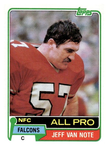 1981 Topps #70 Jeff Van Note Atlanta Falcons AP Football Card VG/EX | eBay