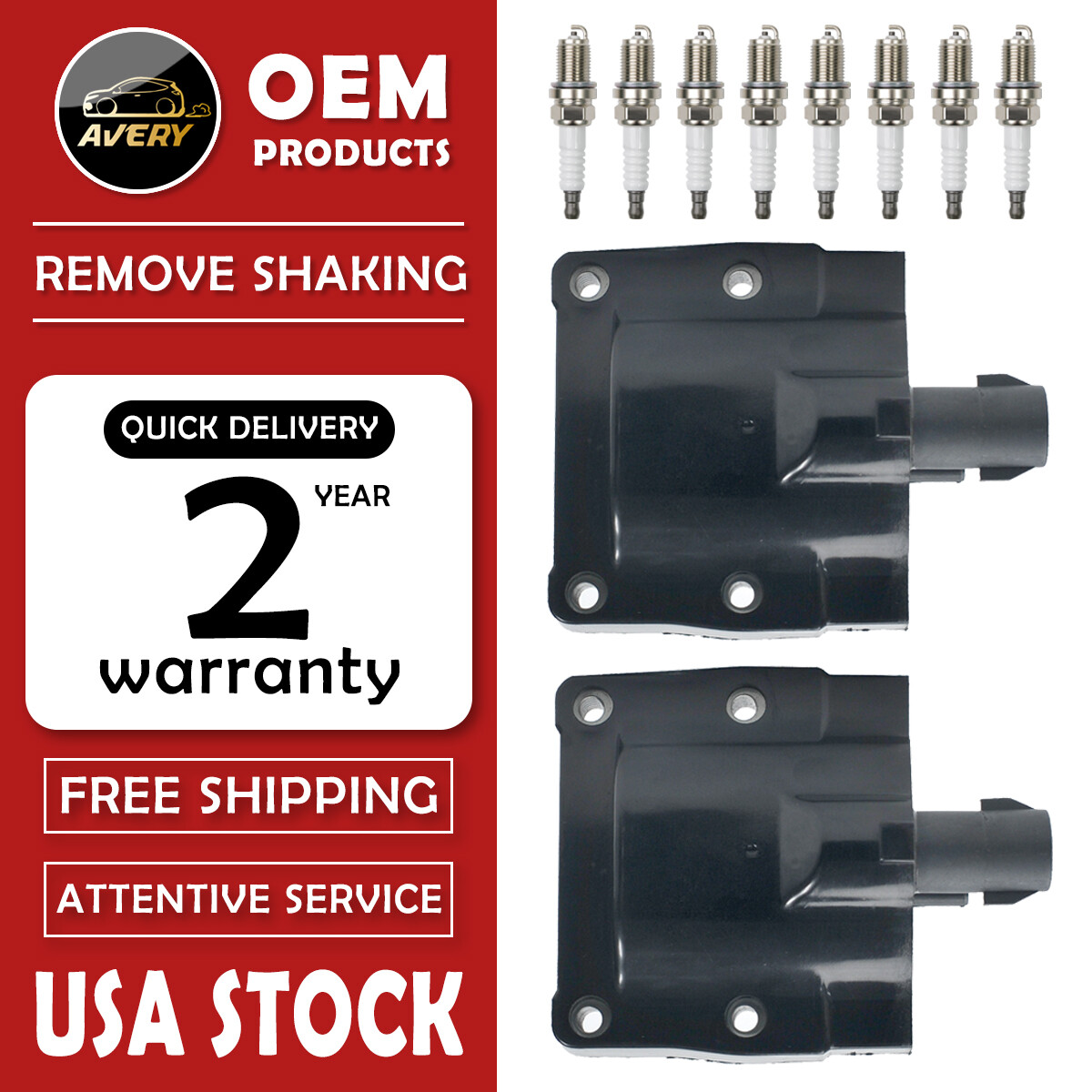 2X Ignition Coils +8 Spark Plugs UF72 for LS400 SC400 4Runner Camry ...
