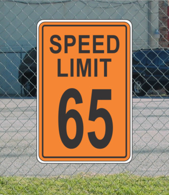 Orange Speed Limit 65 Metal Sign for Street Road Highway Parking Lot 12 ...