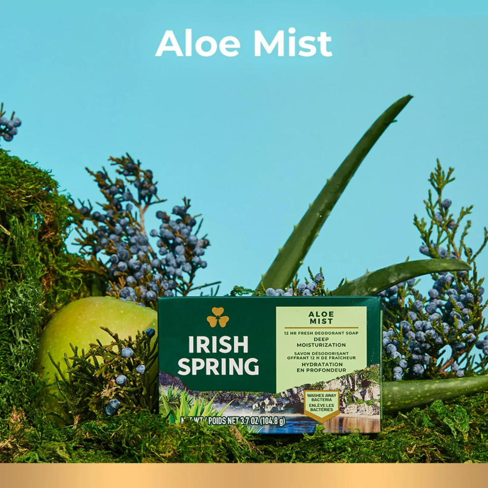 Irish Spring Bar Soap for Men, Aloe Mist Deodorant Bar Soap, 3.7 Oz, 12 ...