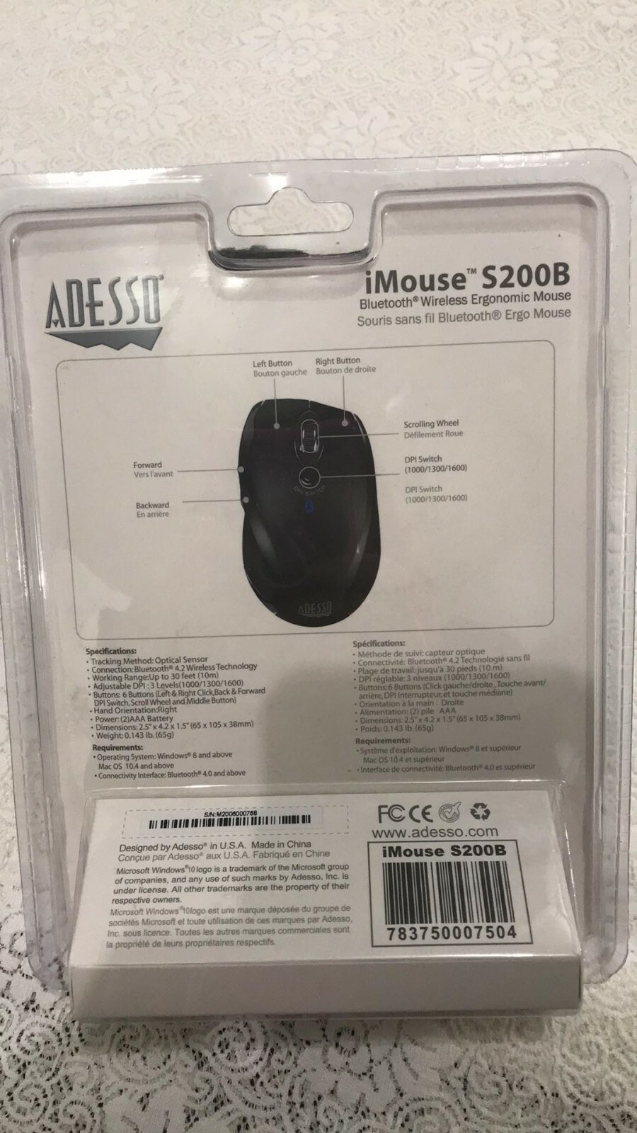 Adesso IMOUSES200B iMouse S200b Bluetooth Ergo Mini Scroll Mouse for ...