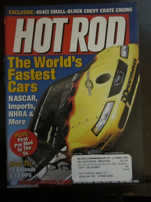 Hot Rod Magazine July 2003 World's Fastest Cars Nascar NHRA Imports Z7 ...