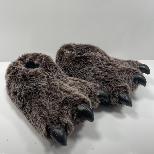 Slippers Novelty Grizzly Bear Paws - Furry Animal Feet Claw Size L/XL ...