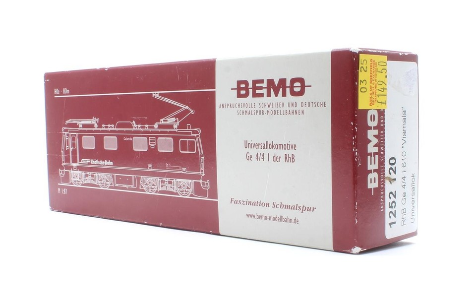 BEMO 'HO' GAUGE 1252120 RHB RED CLASS GE 4/4 I 'VIAMALA #610 ELECTRIC ...