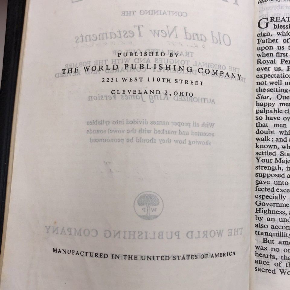 Holy Bible KVJ Self Pronouncing Red Letter References World Publishing ...