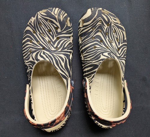Crocs Classic Animal Remix Clog Zebra Leopard Strap Women's 9 Mens Size ...