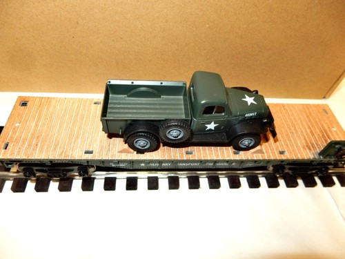 Menards 10-1/2" O Gauge Military Flatcar with Power Wagon #2019 for ...