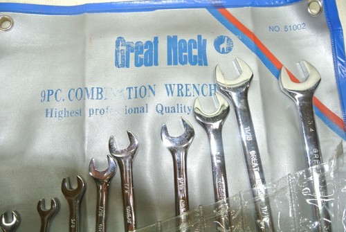 Great Neck 9PC. Combination Wrench Set - Tool 1/4" to 3/4" Mechanic | eBay