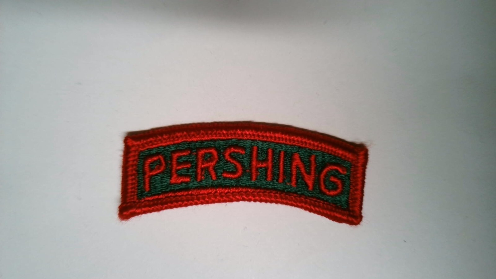 MILITARY PATCH SEW ON FOR UNIFORM US ARMY TAB PERSHING RED WITH GREEN ...