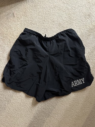 Army PT Workout Shorts Training Running Black Reflective Military Issue ...