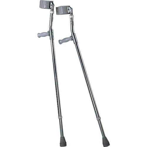 Medline Adult Tall Aluminum Forearm Crutches Vinyl Coated Contoured Arm ...