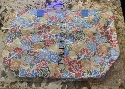 Talbots Canvas Floral Print Oversized Tote Blue Logo NWT in Original ...