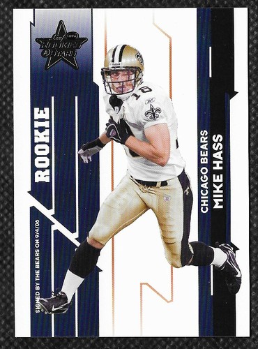Mike Hass 2006 Leaf Rookies & Stars RC #176 /999 Saints Chicago Bears ...