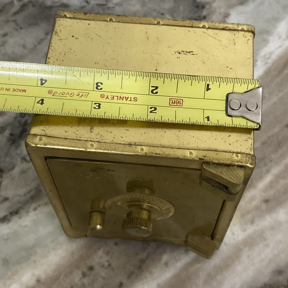 McGunn Safe Co. Antique Brass Safe Piggy Bank Dial Lock Type Vintage ...