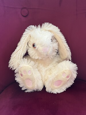 Keel Patchfoot White Cream Bunny Rabbit Soft Plush Toy Easter 7” Orange ...