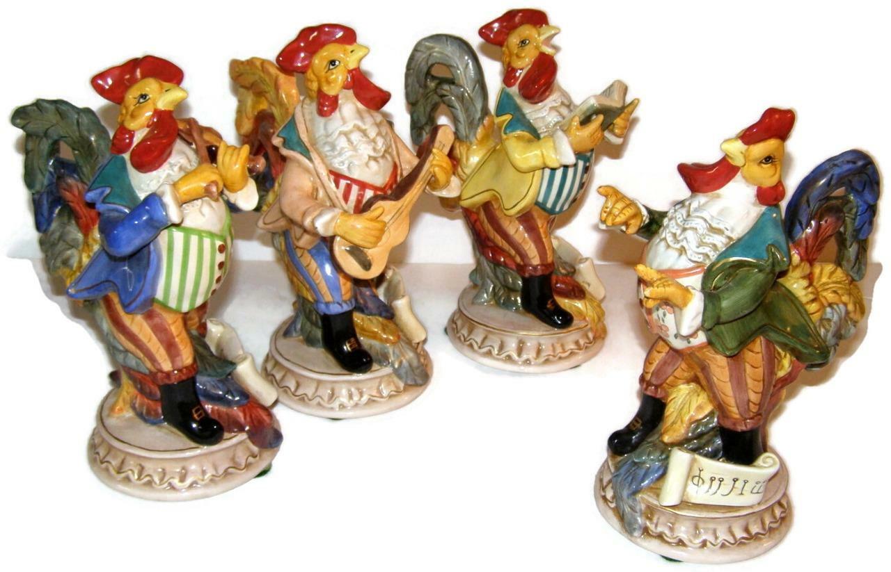Vintage Kaldun & Bogle Set of 4 Rooster Musician Figurines | eBay
