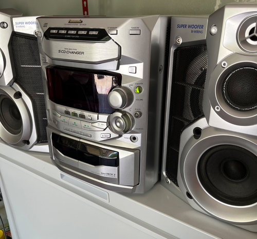 Panasonic SA-AK29 CD Stereo System 5-Disc CD Changer w/ Speakers and ...