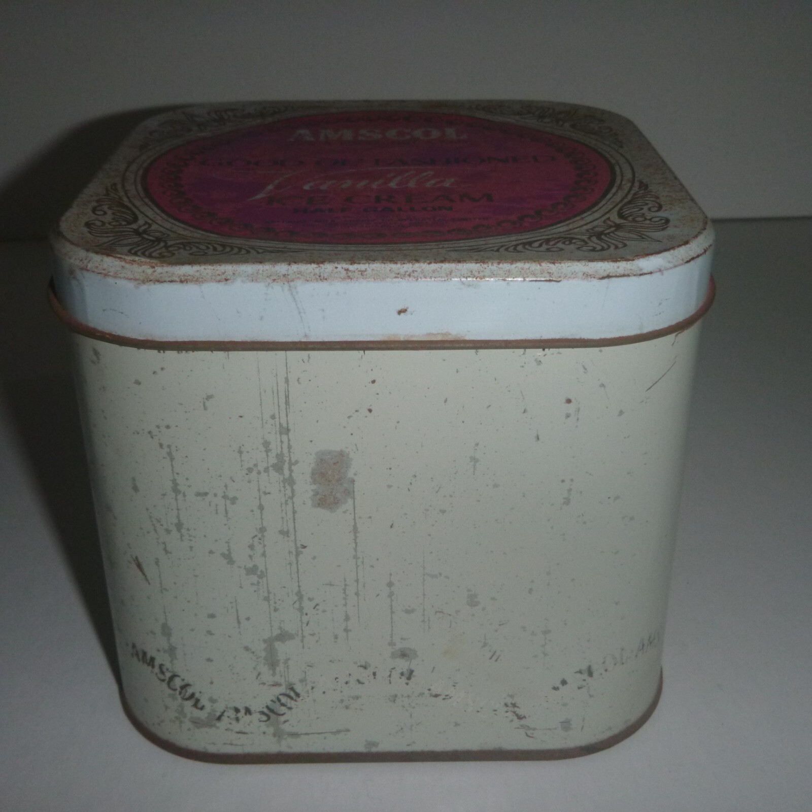 Vintage AMSCOL Ice Cream Tin Half Gallon "It's A Food Not A Fad" | eBay ...