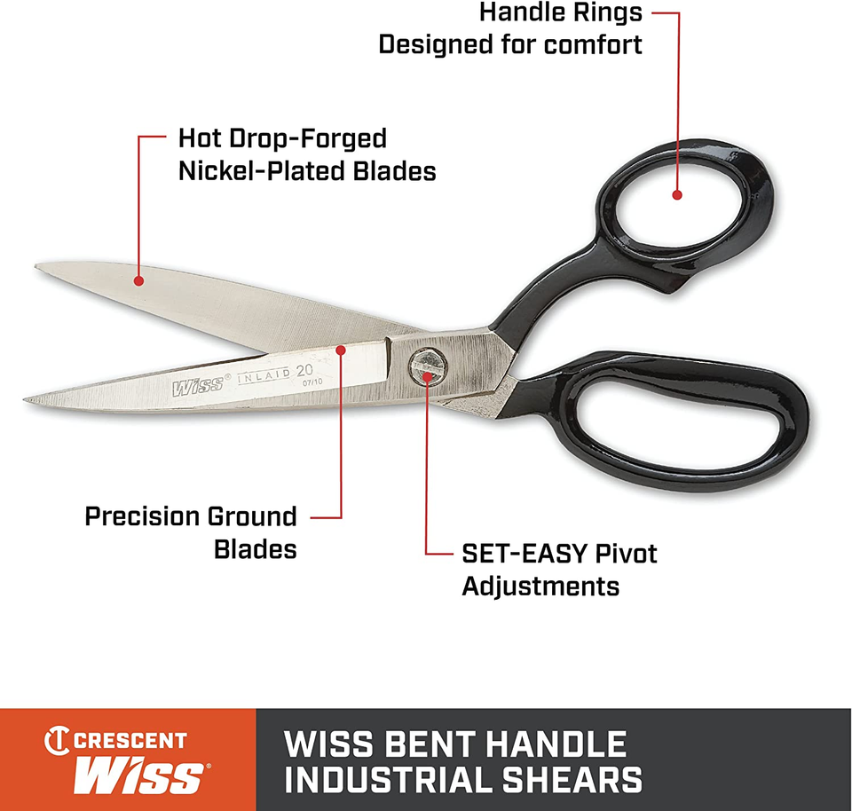 Wiss W20 Scissors Shears 10 3/8Inch Inlaid Heavy Duty Industrial Shears ...