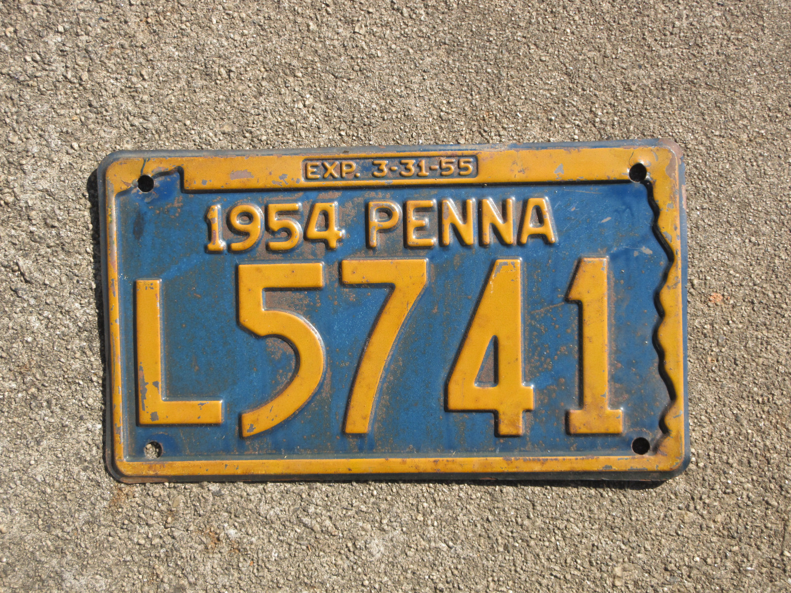 1954 Pennsylvania License Plate L 5741 Penna PA Chevy Ford Chevrolet | eBay