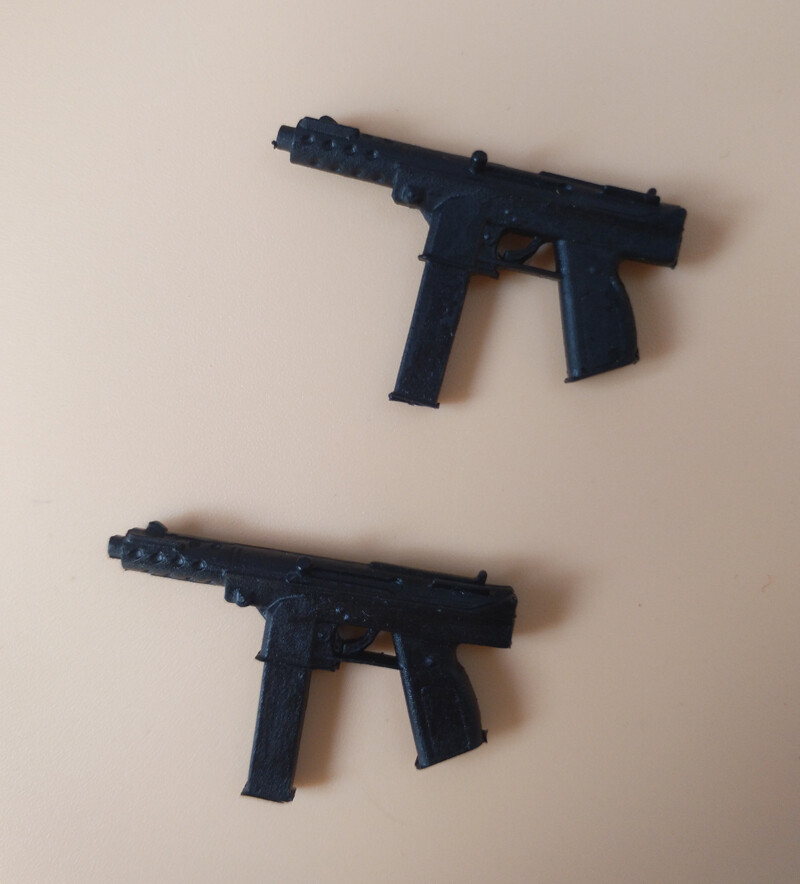 Two Tec-9 Submachine gun 1/12 Scale Weapon Model For 6" Figure Doll | eBay