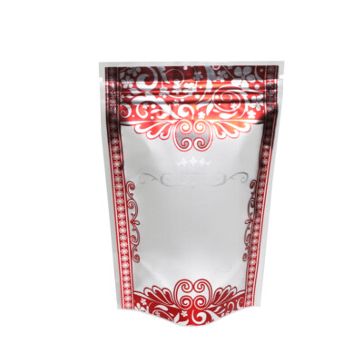 100pc Red/Clear Window Design Bag Heat Sealable Zip Seal Lock Snack ...