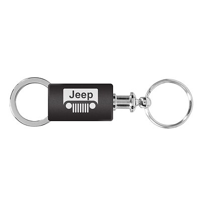 Jeep Grille Black Logo Metal Aluminum Valet Pull Apart Key Chain Ring ...