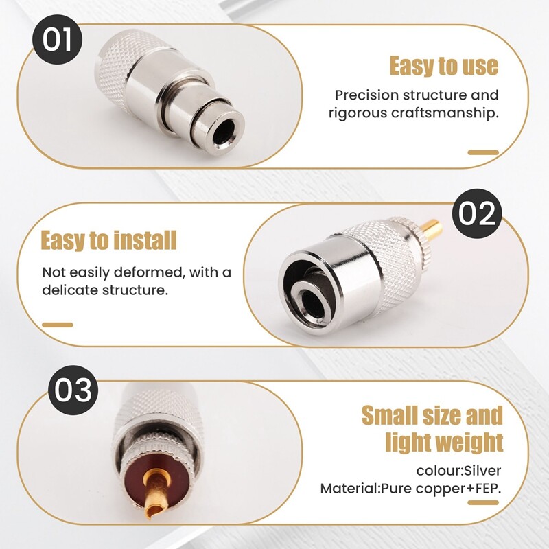 10PCS Connector UHF Male Connector RG8 RG58 Cable Lug Antenna ...