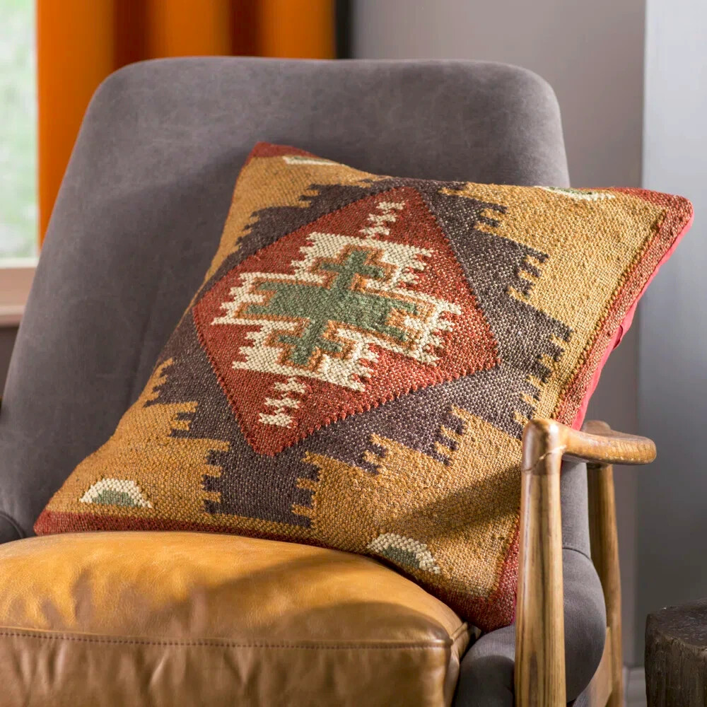 Vintage Aztec Couch Cushion Cover 18x18 Square Kilim Pillow Case ...