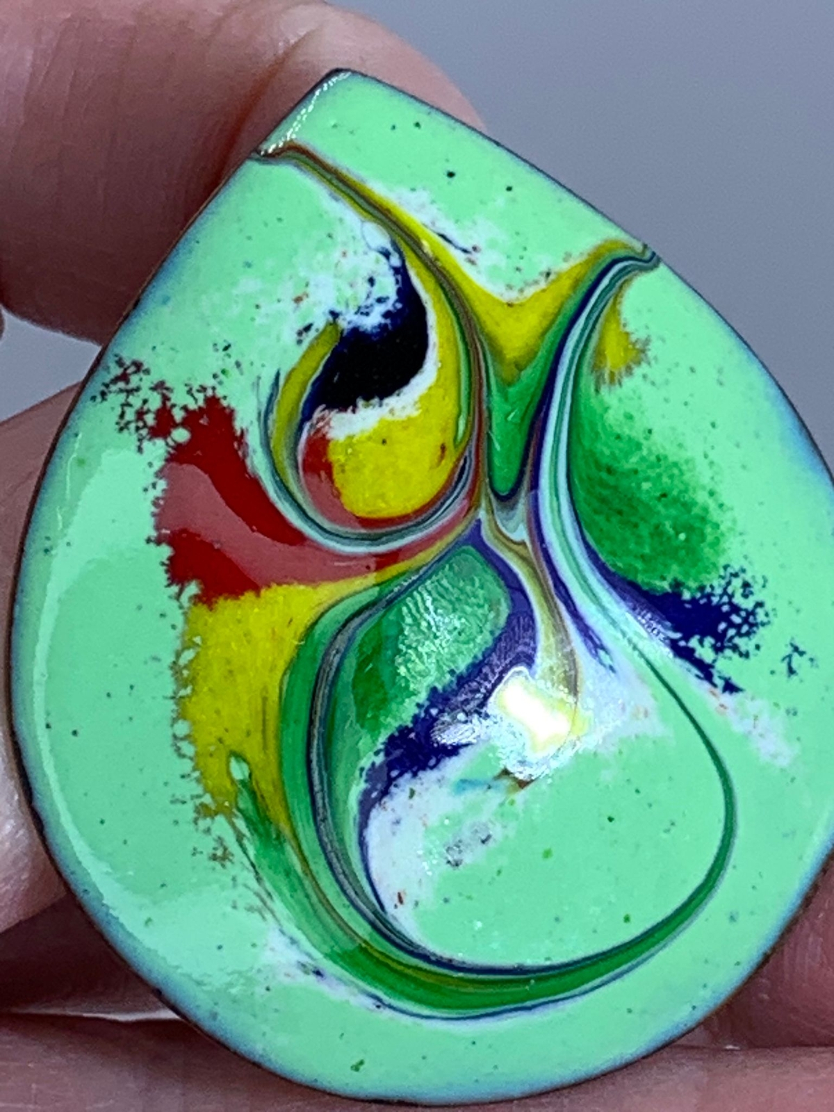 Teardrop Hand Enameled MEAB IRELAND Vintage Copper Br… - Gem