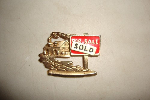 Vintage AJC For Sale Sold Real Estate Realtor Gold Tone Pin Brooch | eBay