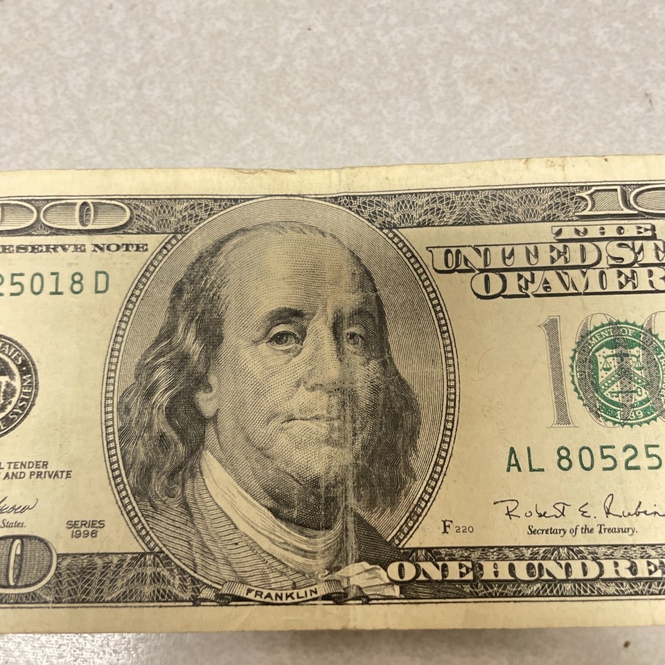 1996 $100 Hundred Dollar Bill Rare Federal Reserve Note Vintage 29 ...